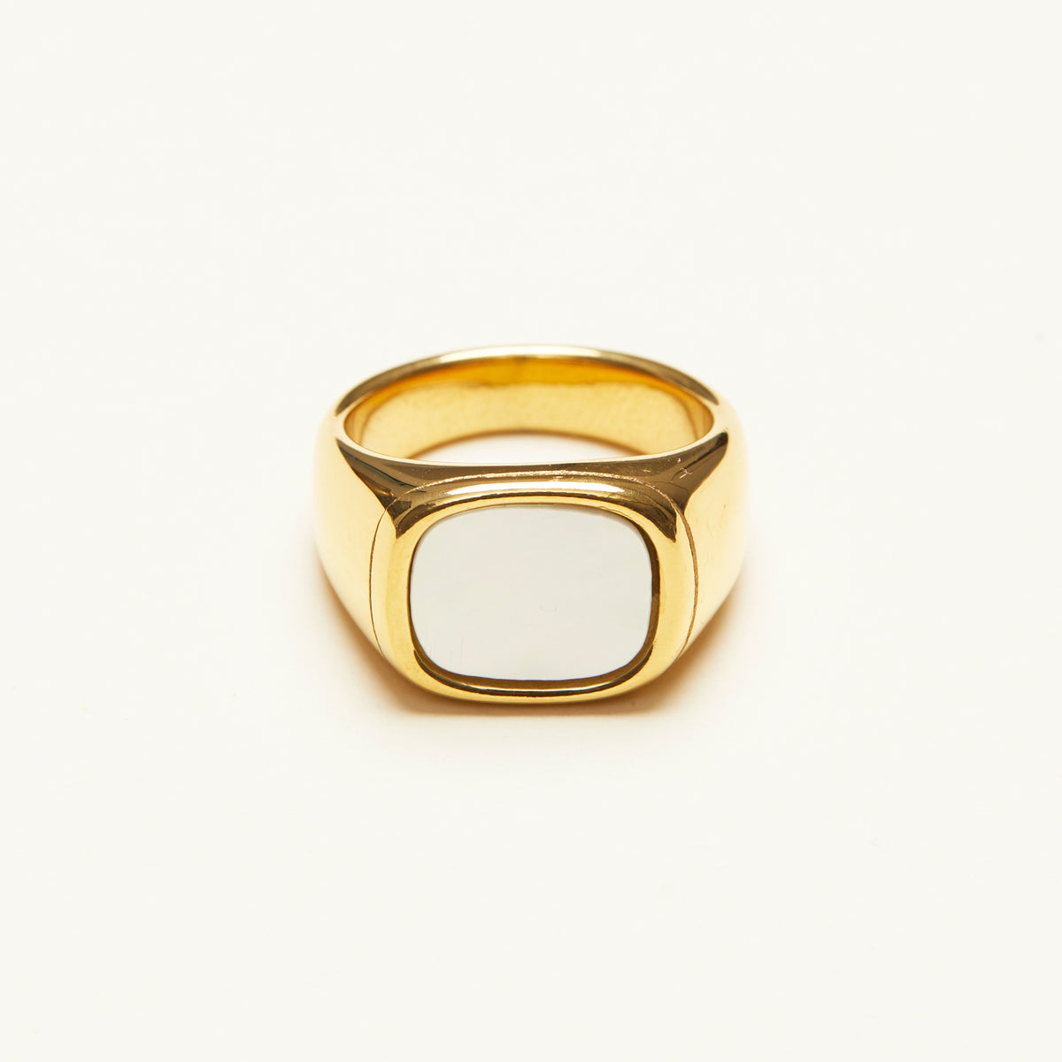 Mother of Pearl Signet Ring – Shapes Studio