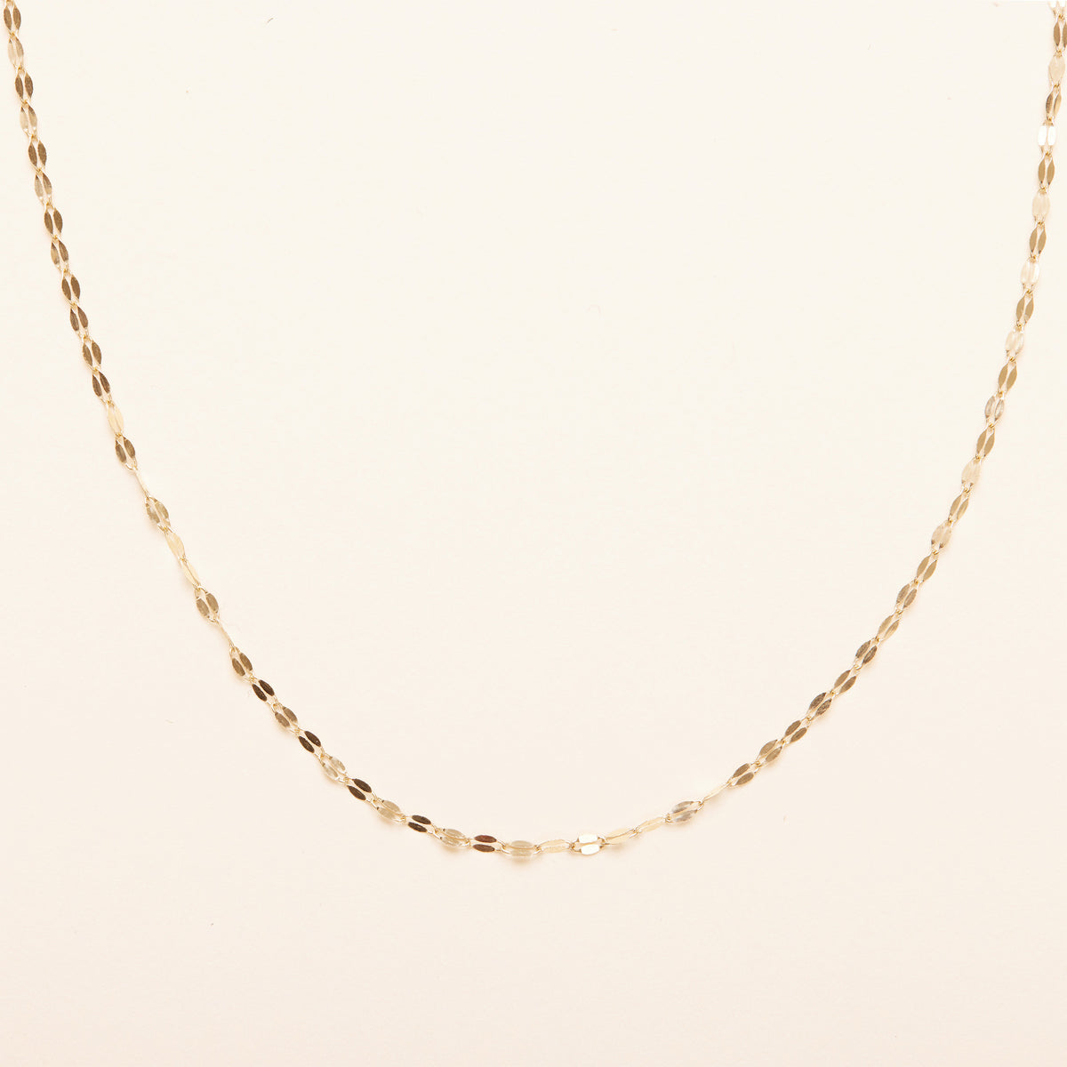 Flat Chain Necklace [14K Solid Gold] – Shapes Studio