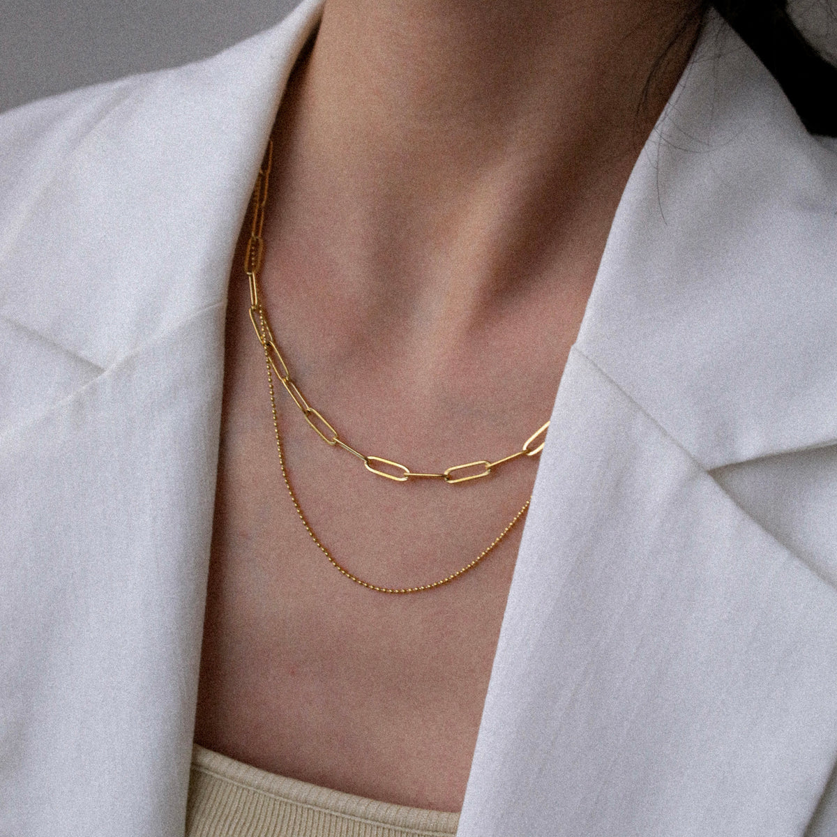 Double Layered Chain Necklace – Shapes Studio